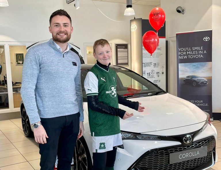 Back of the net! Snows Toyota Plymouth thrills young football fan ...
