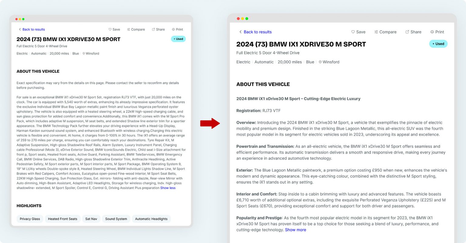 AI-driven used car listings: Get data-rich and accurate descriptions in ...