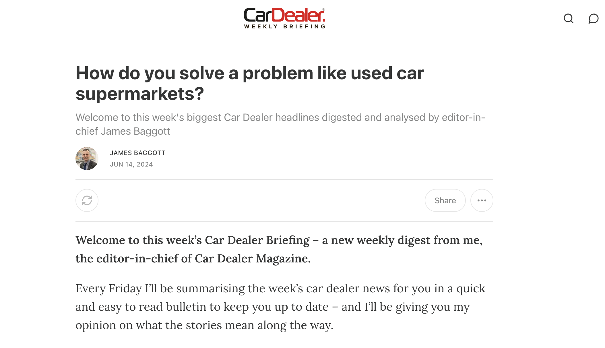 Car Dealer founder James Baggott launches new Substack newsletter for time-poor execs – Car ...